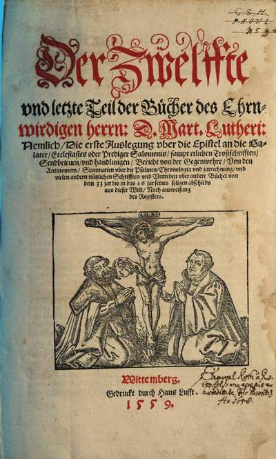 Der ... Teil der Bücher des Ehrnwirdigen Herrn D. Martini Lutheri. 12 ...